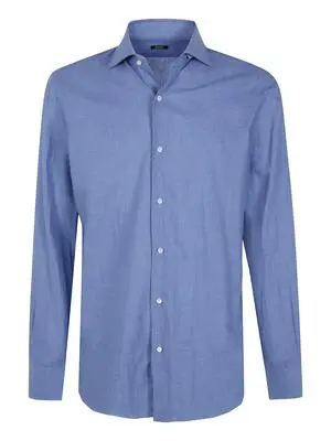 BARBA NAPOLI Shirt Classic Light "chevron Classic Shirt - Blue