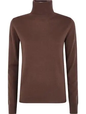 Max Mara Max Mara Studio Wool Cashmere Blend Turtleneck Sweater Brown