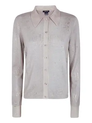 Avant Toi Cashmere Hand Painted Check Lamination Shirt - Gray
