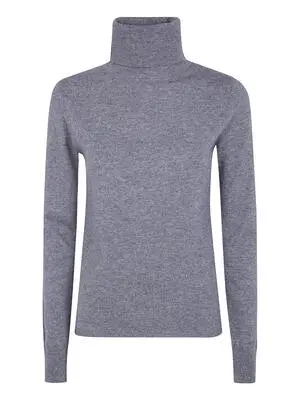 Max Mara Max Mara Studio Wool Cashmere Blend Turtleneck Sweater Gray