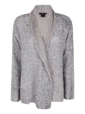 Avant Toi Cashmere And Silk Hand-painted Open Cardigan - Gray