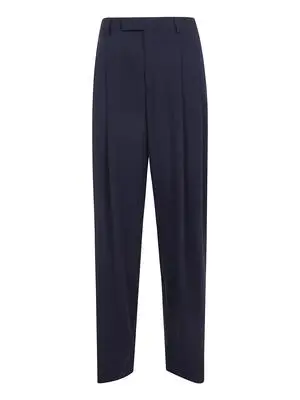 Giorgio Armani Virgin Wool Tailored Trousers - Blue