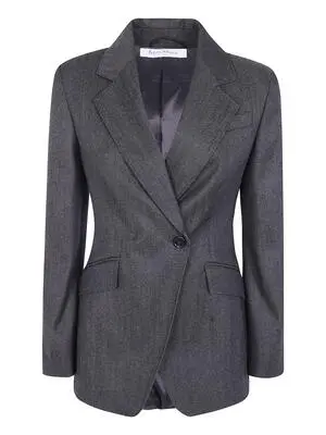 Max Mara Virgin Wool Single Breasted Blazer - Black