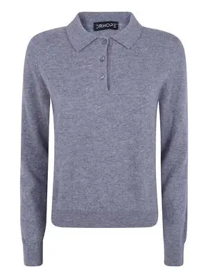 DRHOPE Tribeca Cashmere Polo Shirt - Gray