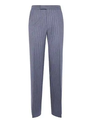 TOM FORD Pinstripe High-waist Wide Leg Trousers - Gray