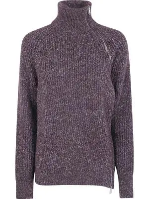 MRZ Turtleneck Zip Sweater - Brown