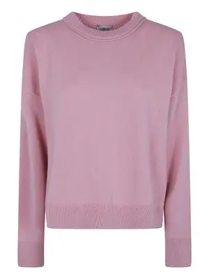 MRZ MRZ Cropped Oversized Round Neck Sweater Pink