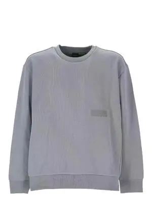 BOSS Logo-patch Crew Neck Sweater - Grey