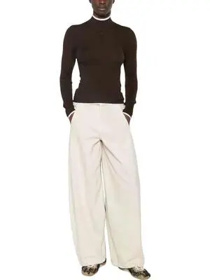Sandro Ribbed-knit High-neck Sweater - Brown