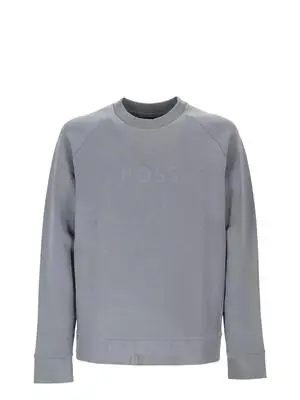 BOSS Crewneck Sweatshirt With Puffed Logo - Grey