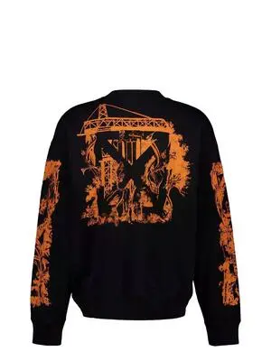Off-White Graphic-print Cotton Hoodie - Black