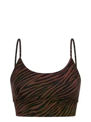 Rip Curl Zebra-print Ribbed Sports Bra - Brown