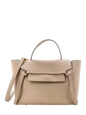 Celine Belt Bag Textured Leather Mini Shoulder Bag - Neutrals