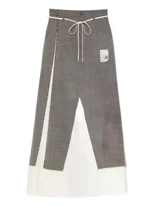 Mihara Yasuhiro Layered Frayed Skirt - Brown