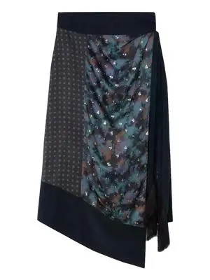 3.1 Phillip Lim Desert Flower Draped Wrap Midi Skirt - Black