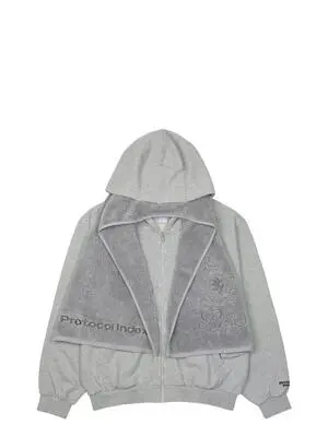 PROTOCOL INDEX Terry-towel Zip-up Hoodie - Grey