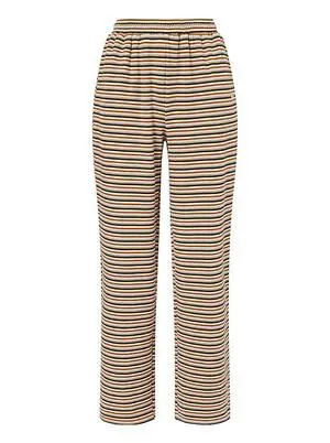 SISTERS & SEEKERS Sisters & Seekers Striped Stretch-Jersey Jogging Bottoms Navy