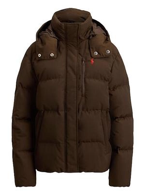 Polo Ralph Lauren Hooded Taffeta Puffer Coat - Dark Beech