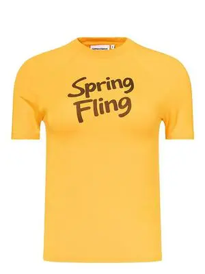 SISTERS & SEEKERS Fling Logo-print Stretch-jersey Top - Orange