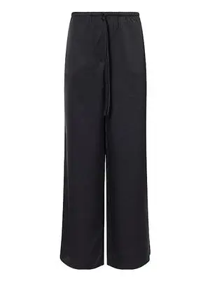 PRETTY LAVISH Wide-leg Satin Trousers - Black