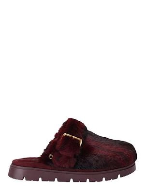 Carvela Pavillion Faux-fur Mules - Red