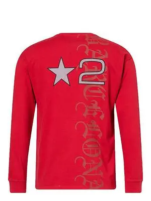 TWOJEYS La-bcn Long-sleeve Graphic Cotton-jersey T-shirt - Red