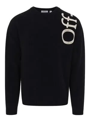 Off-White Bookish Knit Crew Neck Pullover - Black