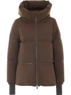 Herno Short Down Jacket 2 Layers With Hood - Brown