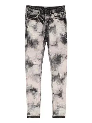 PURPLE BRAND Bleached Out Splatter Skinny Jeans - Black
