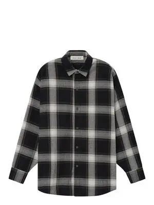 Fear Of God Flannel Button Up Shirt 'iron Plaid - Grey