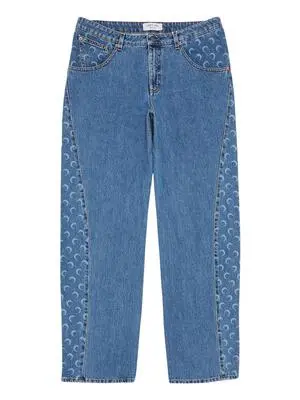 MARINE SERRE Marine Serre Moon Laser Denim Curved Jeans