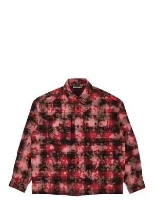 Palm Angels Curved Logo Check Shirt - Red