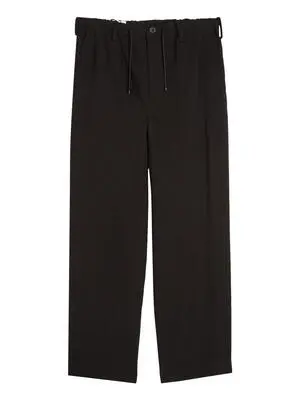 Dries Van Noten Drawstring Mid Rise Loose Fit Trousers - Black