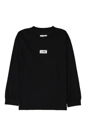 MAISON MARGIELA Logo Graphic Long-sleeve T-shirt - Black