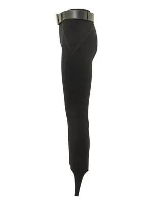 SELF-PORTRAIT Knit Stirrup Leggings - Black