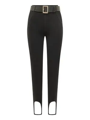 SELF-PORTRAIT Knit Stirrup Leggings - Black