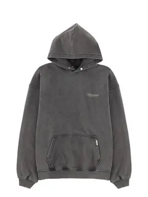 REPRESENT Washed Cotton Pullover Hoodie - Grey