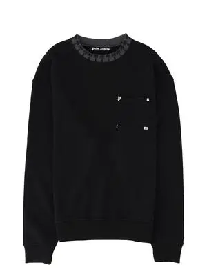 Palm Angels Graphic-detail Crewneck Sweatshirt - Black