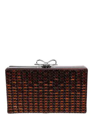 SELF-PORTRAIT SELF-PORTRAIT Chainmail Mini Clutch Bag Marrone