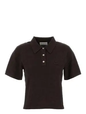 Isabel Marant Étoile ISABEL MARANT ETOILE Althea Cotton-Wool Blend Polo Shirt Brown