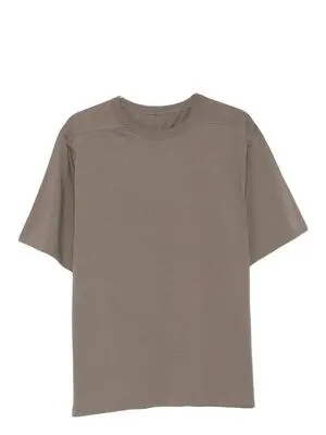 Rick Owens Round Neck Short-sleeve T-shirt, Model-worn In 100% Cotton - Grigio