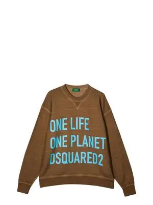 Dsquared2 Graphic Crewneck Sweatshirt - Brown