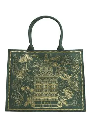 Harrods Harrods Building Print Tote Bag Green