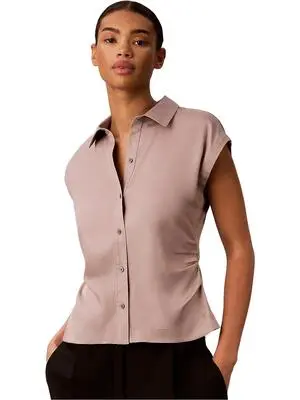 Calvin Klein Calvin Klein Jeans Lyocell Button-Down Sleeveless Top Dusted Fox