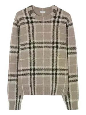 Burberry Burberry Check Cashmere Sweater Neutrals