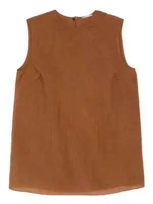 FERRAGAMO Gauze Sleeveless Top - Brown