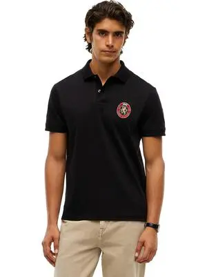 Tommy Hilfiger Regular Fit Crest Patch Interlock Polo - Black
