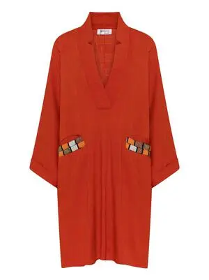 BELYED HANDCRAFT Linen Tunic - Orange