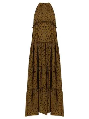BELYED HANDCRAFT Belyed Handcraft Loulou Crepe Halter Maxi Dress
