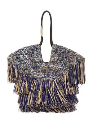 Zimmermann Raffia Goldentime Shopping Bag - Blue